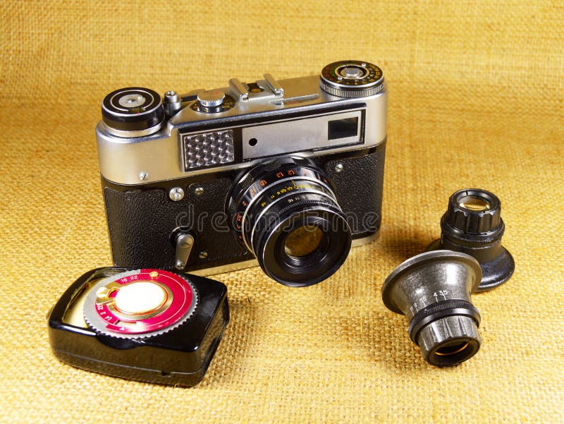 Old-fashioned Photo-camera and Accessories Stock Image - Image of ...