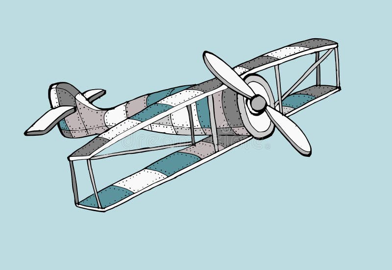 Old fashioned plane stock illustration. Illustration of flying - 80547039