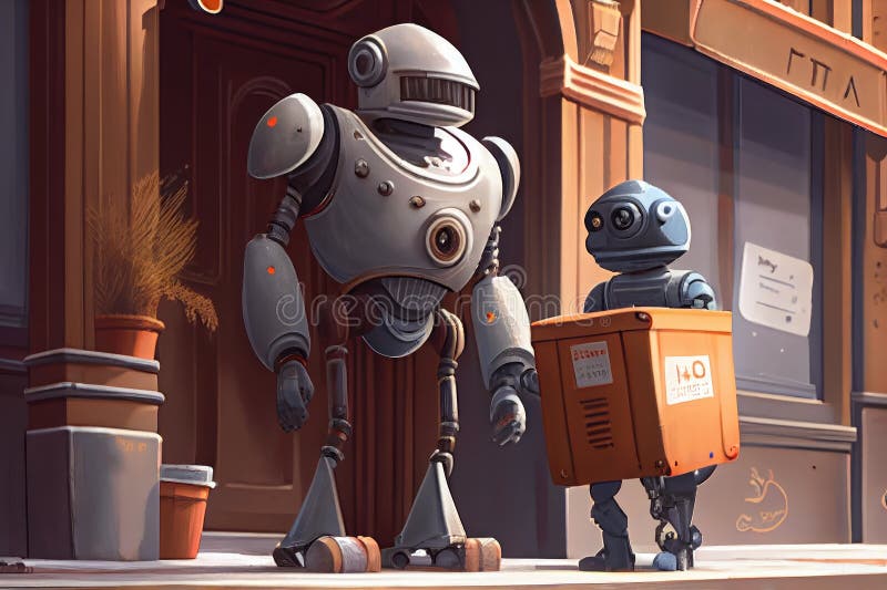 Old-fashioned Postal Service with Robot Androids instead of Humans ...