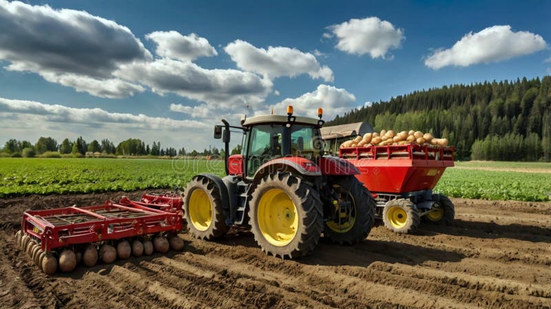 Breaking New Ground: Advancements in Potato Harvesting Equipment. Stock ...