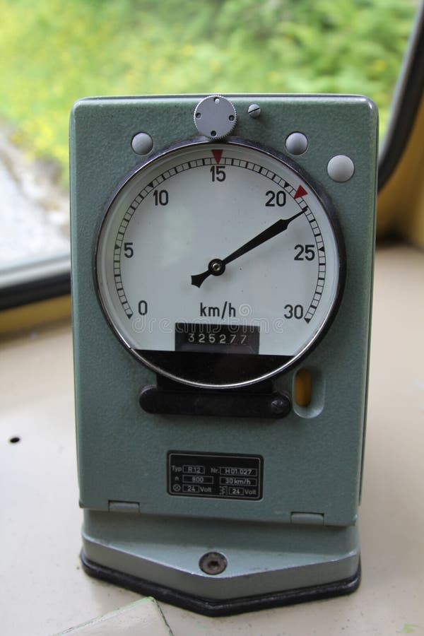 Old-fashioned Railroad Speedometer Stock Photo - Image of scale ...