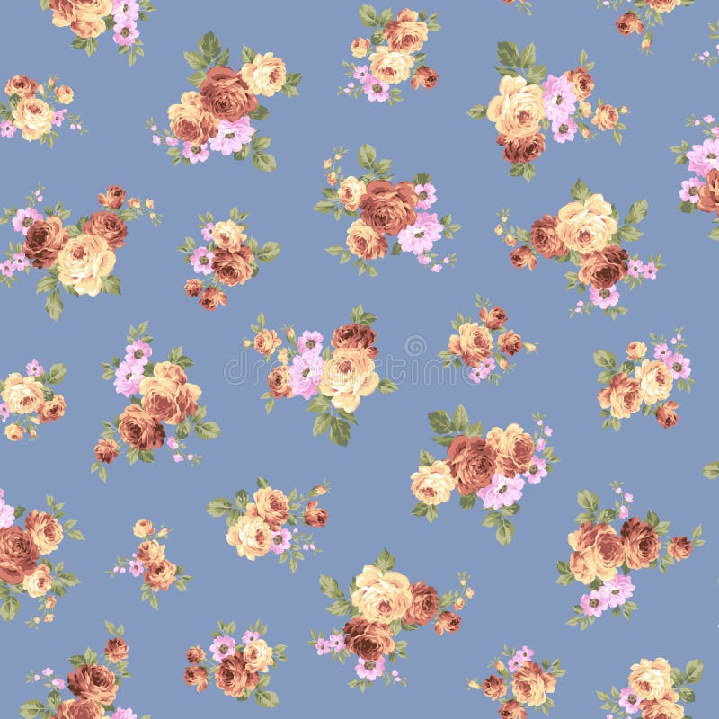 An Old-fashioned Rose Flower Pattern Perfect for Textiles, Stock ...