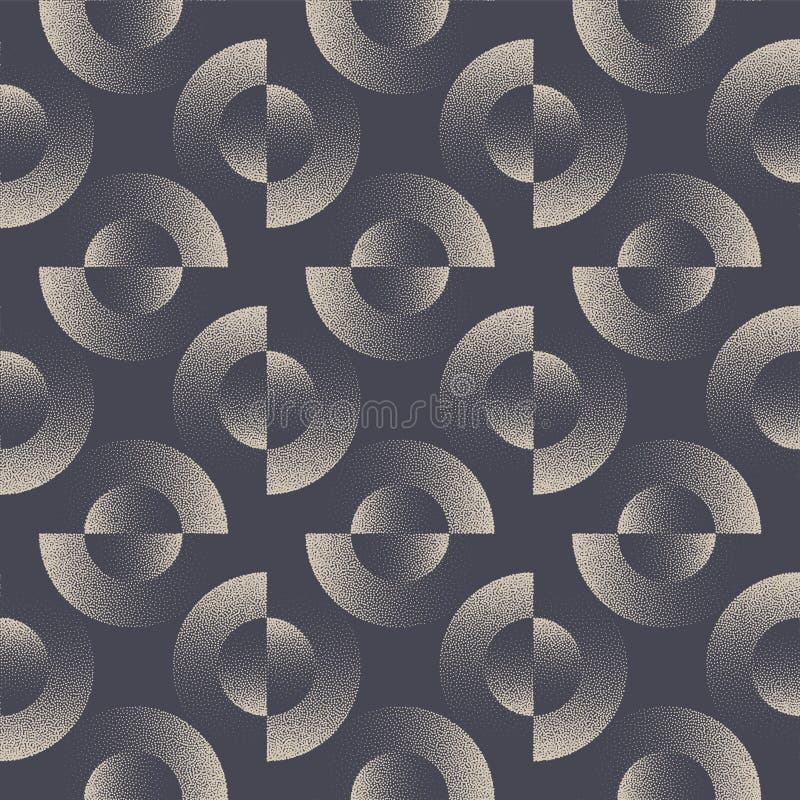 Old Fashioned Seamless Pattern Trend Vector Circles Dot Work Abstract ...
