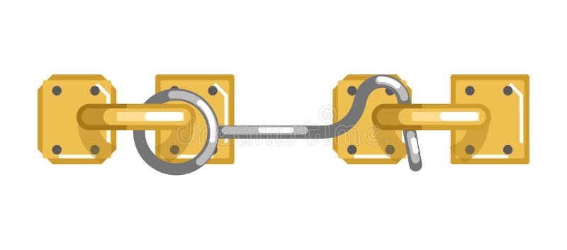 Old-fashioned Simple Metal Lock with Hook and Loop Stock Vector ...