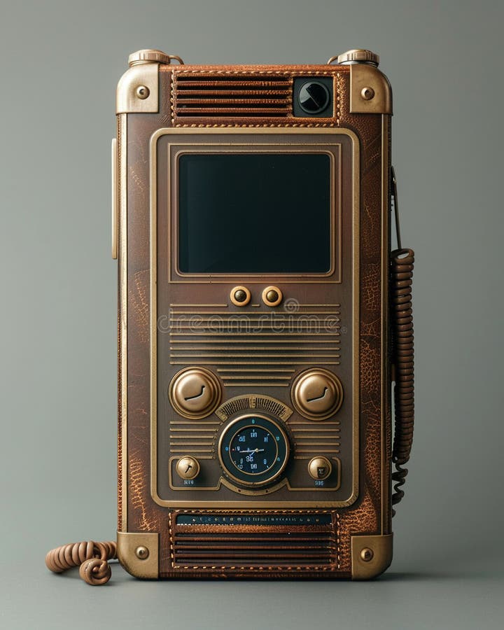 An Old-fashioned Smartphone Mockup, Blending a Classic Leather Casing ...