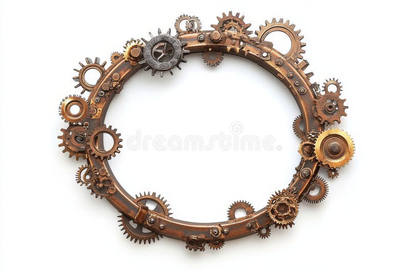 Old-fashioned Steampunk Frame with Mechanical Parts and Cogs Against a ...