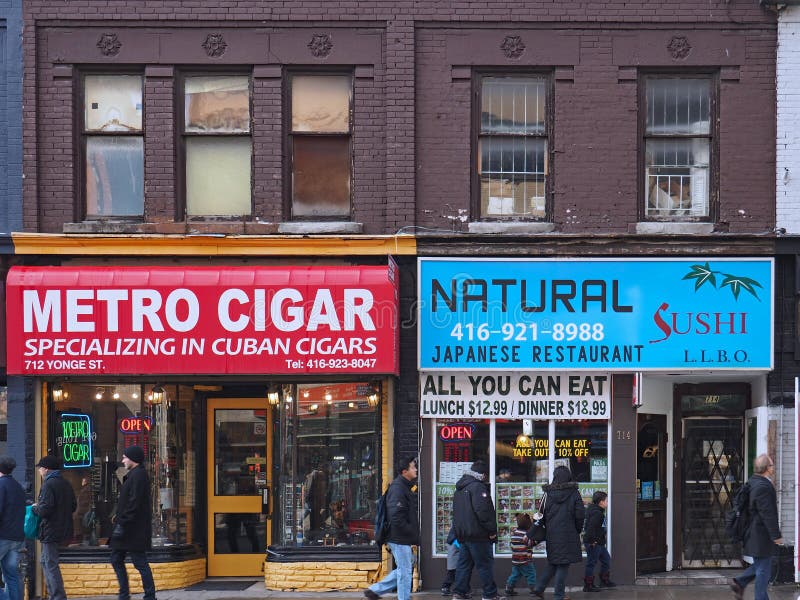 Old fashioned storefronts editorial stock photo. Image of restaurant ...