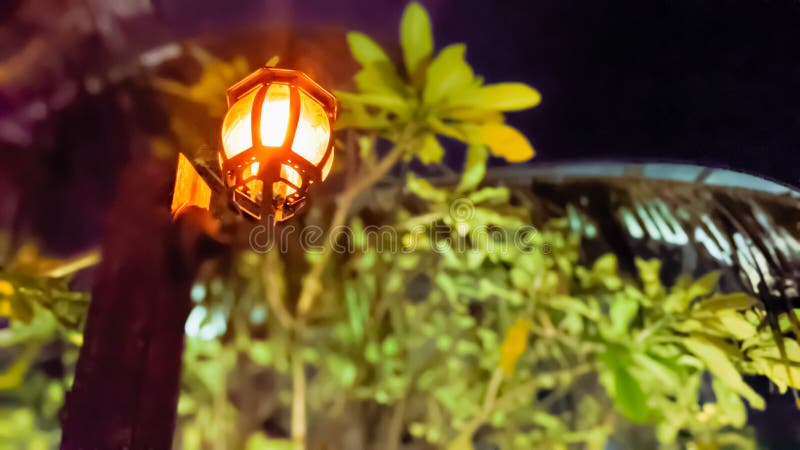 Old Fashioned Lamp at Night Stock Photo - Image of lamp, post: 272243958