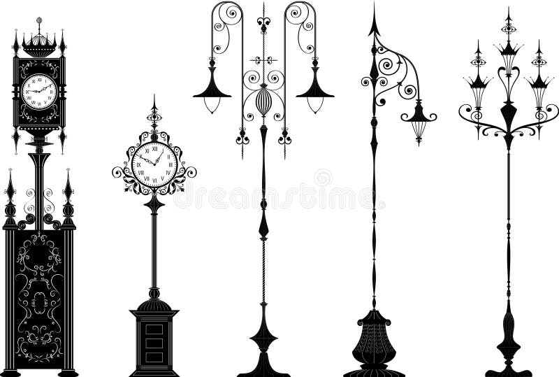 Lamp Post Lamppost Street Road Light Pole Stock Vector - Illustration ...