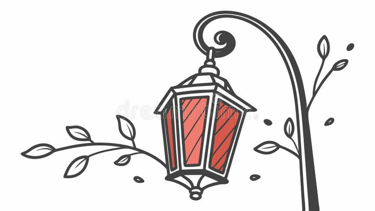 Old-fashioned Street Light, Illuminating Paths with Rustic Elegance, Vector Design Generative AI ...