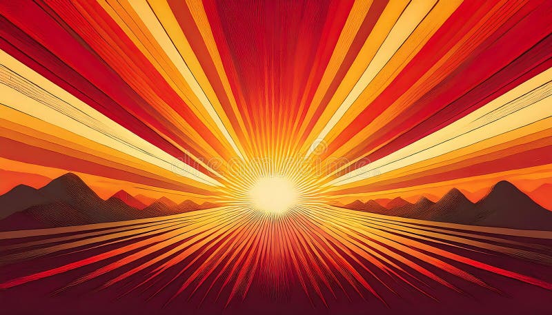 Old-Fashioned Sunset Burst Background - a Gradient Featuring a Burst of ...