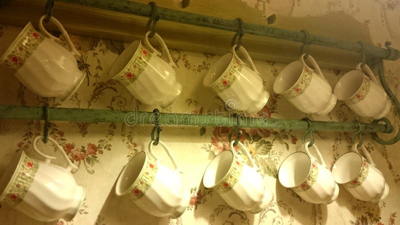 Old-fashioned tea cups stock photo. Image of household - 57604494