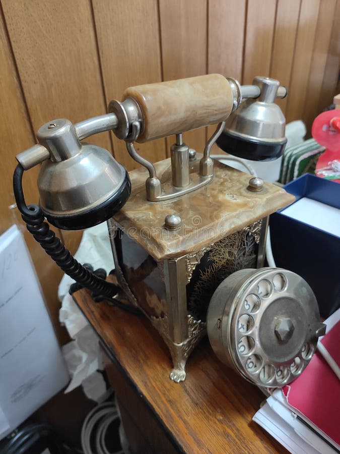 Old Fashioned Telephone As Work Place Decoration Stock Image - Image of ...
