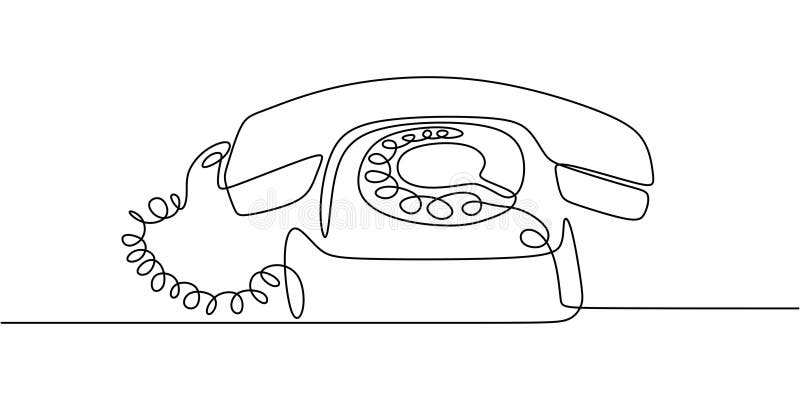 Continuous Drawing Line Old Telephone Stock Illustrations – 133 ...
