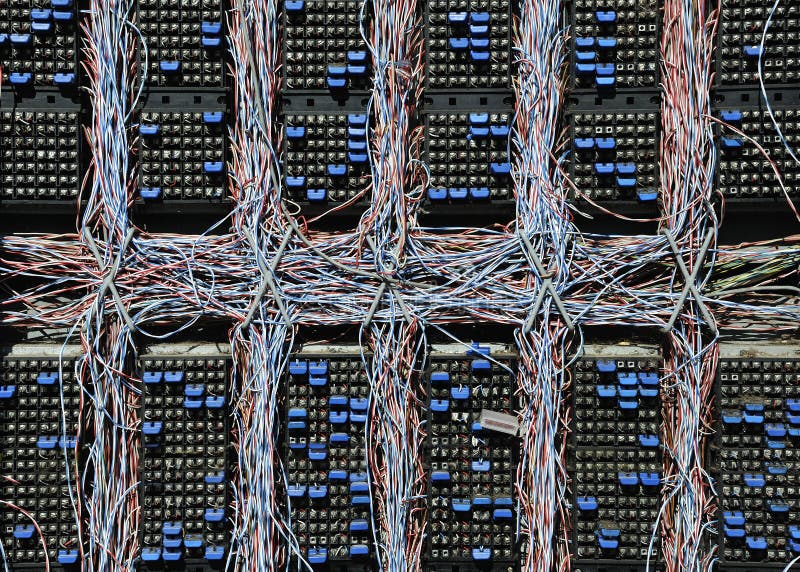Telephone Exchange Cable Distribution Panel Stock Image - Image of ...