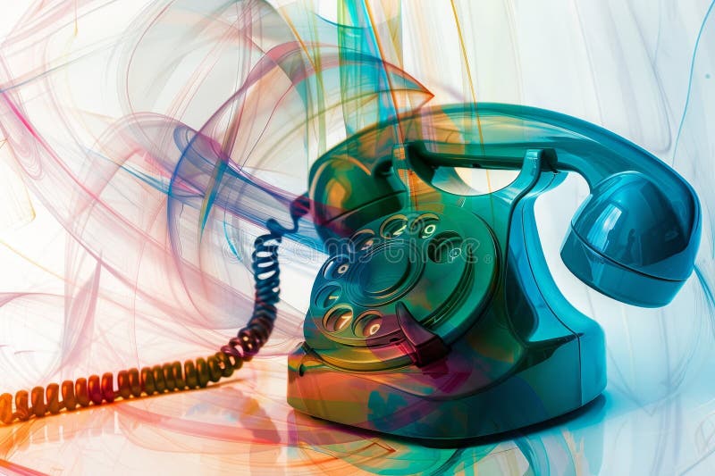 An Old-fashioned Telephone Standing Out Against a Vibrant and Colorful ...