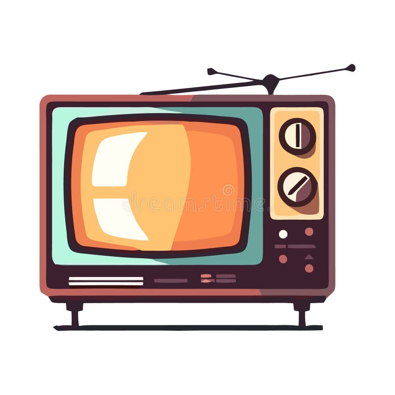 Old Fashioned Television Broadcasting Modern Technology Stock Vector ...