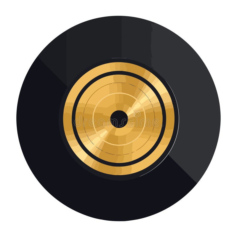 Old Fashioned Turntable Playing Golden Disk Stock Vector - Illustration ...