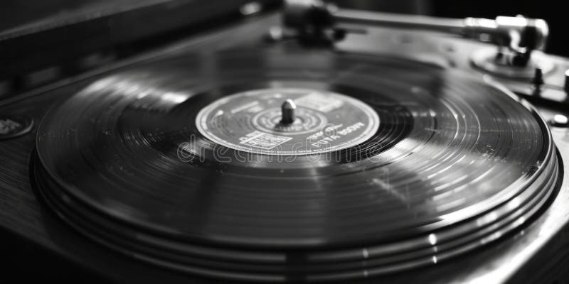 Old-fashioned Turntable with a Vinyl Record on Top, Ready for Playback ...