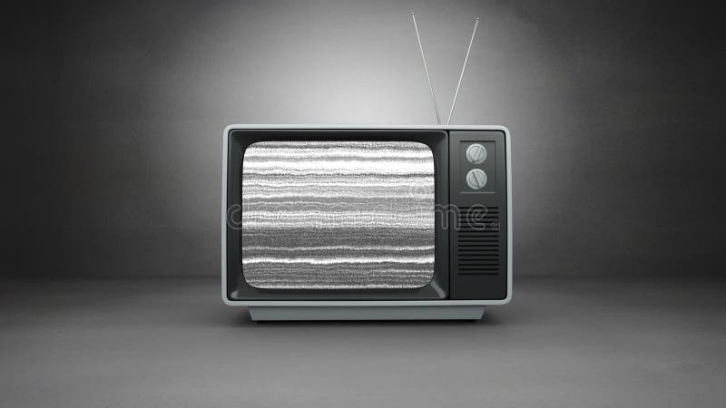 Old Fashioned Tv with Static Stock Video - Video of broadcast, dial ...