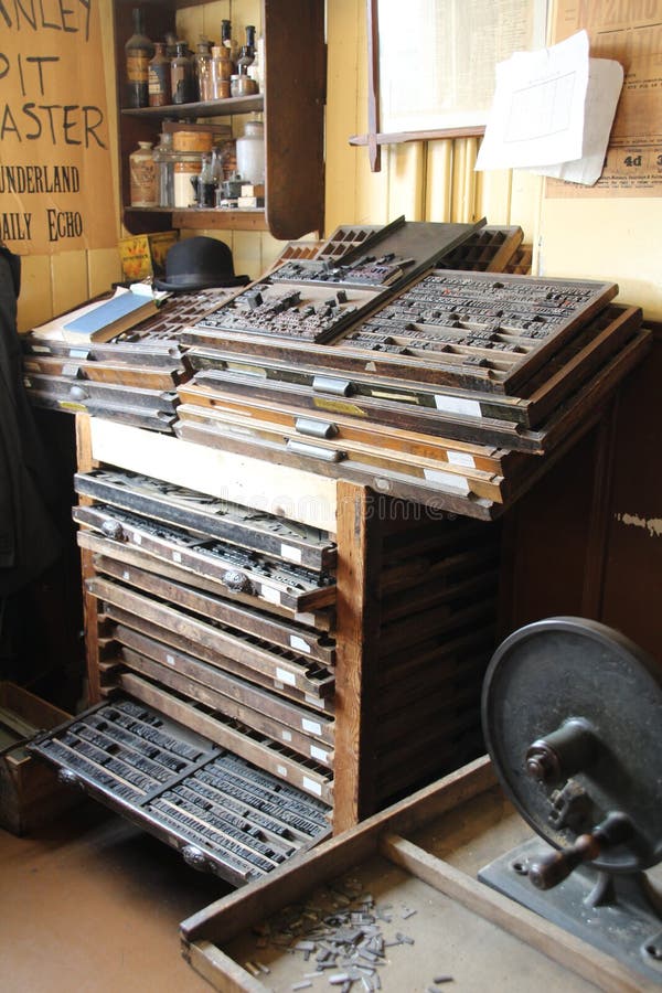 Old Fashioned Typesetters Desk Stock Image - Image of typesetters ...