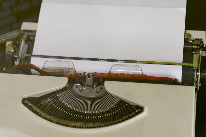 Vintage Typewriter with Paper. Close-up Stock Photo - Image of keys ...