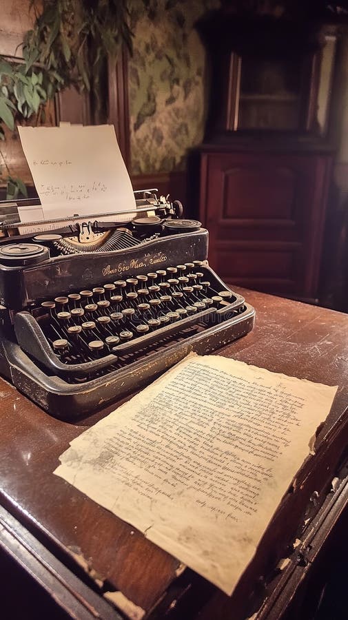 Old-fashioned Typewriter with Half-typed Poetry Page Inserted. Stock ...