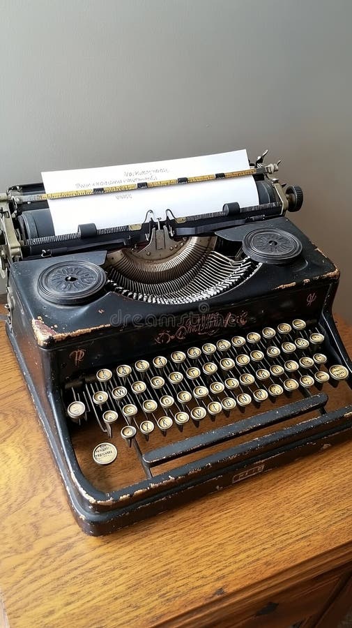 Old-fashioned Typewriter with Half-typed Poetry Page Inserted. Stock ...