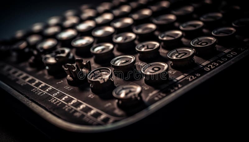 Old Fashioned Typewriter Types Metallic Letters with Nostalgia ...