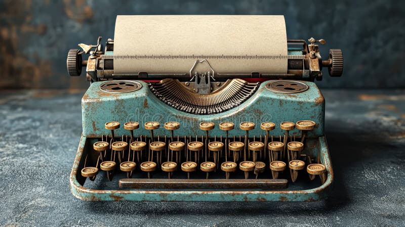 An Old Fashioned Typewriter with a White Sheet of Paper Stock Image ...