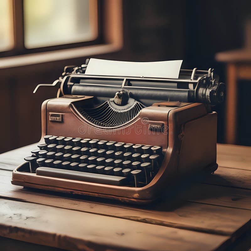 Old Fashioned Typewriter on Wooden Table, a Symbol of Nostalgia and ...