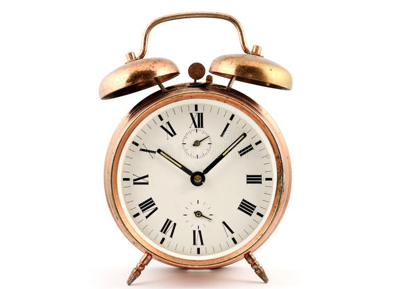 Old-fashioned Vintage Copper Alarm Clock Stock Photo - Image of design ...