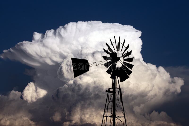 Old Fashioned Wind Mill stock photo. Image of thunder - 101892990