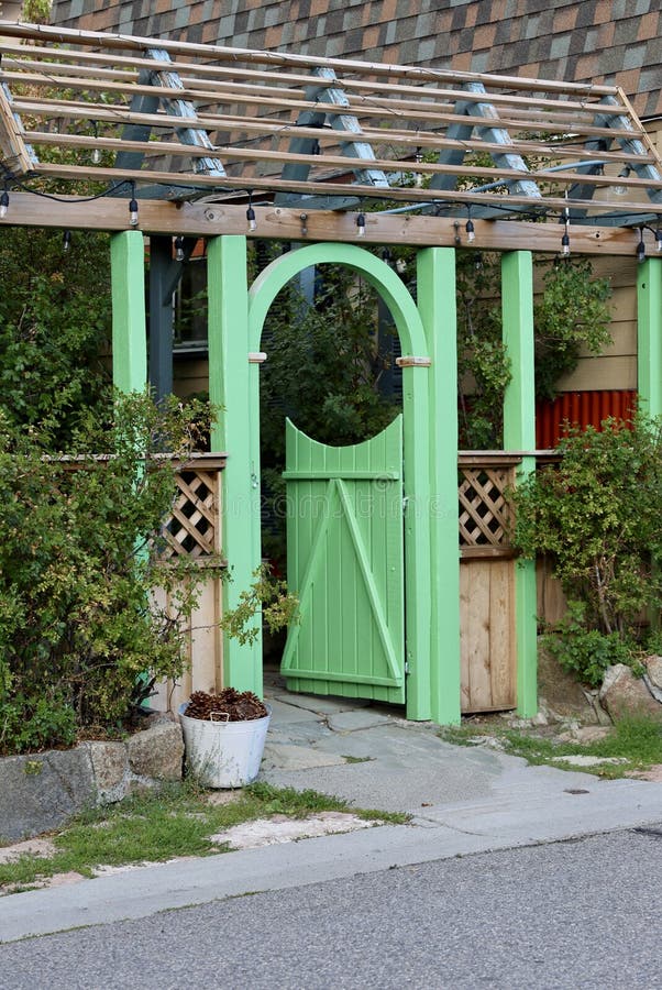 Old Fashioned Wood Gated Courtyard Stock Image - Image of courtyard ...