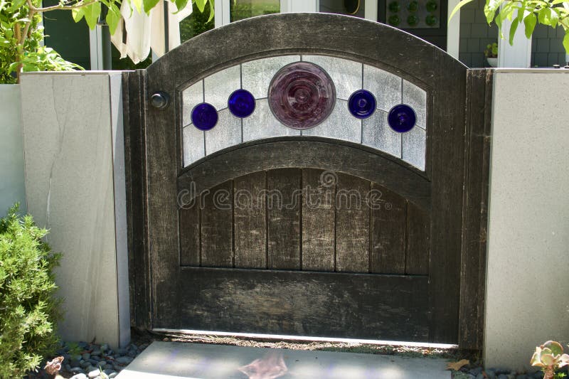 Old Fashioned Wood Gated Courtyard Stock Photo - Image of round ...