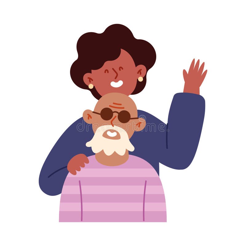 Old Father and Adult Daughter Stock Vector - Illustration of family ...