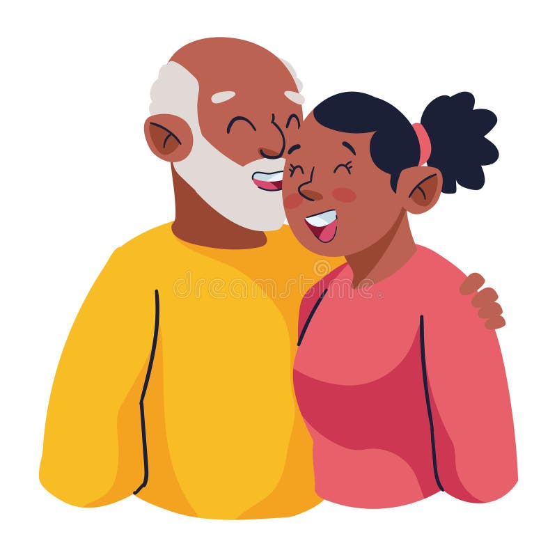 Old Father and Adult Daughter Stock Vector - Illustration of isolation ...