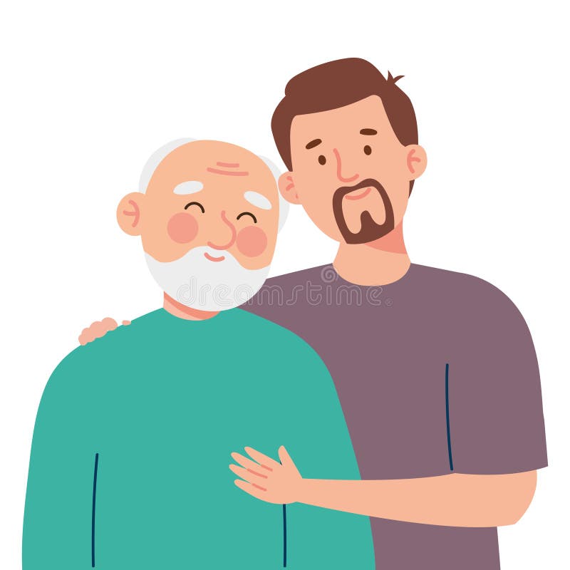 Old father and son stock vector. Illustration of happy - 307062532