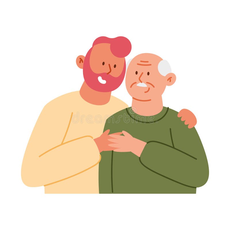 Old father and son stock vector. Illustration of people - 307944452