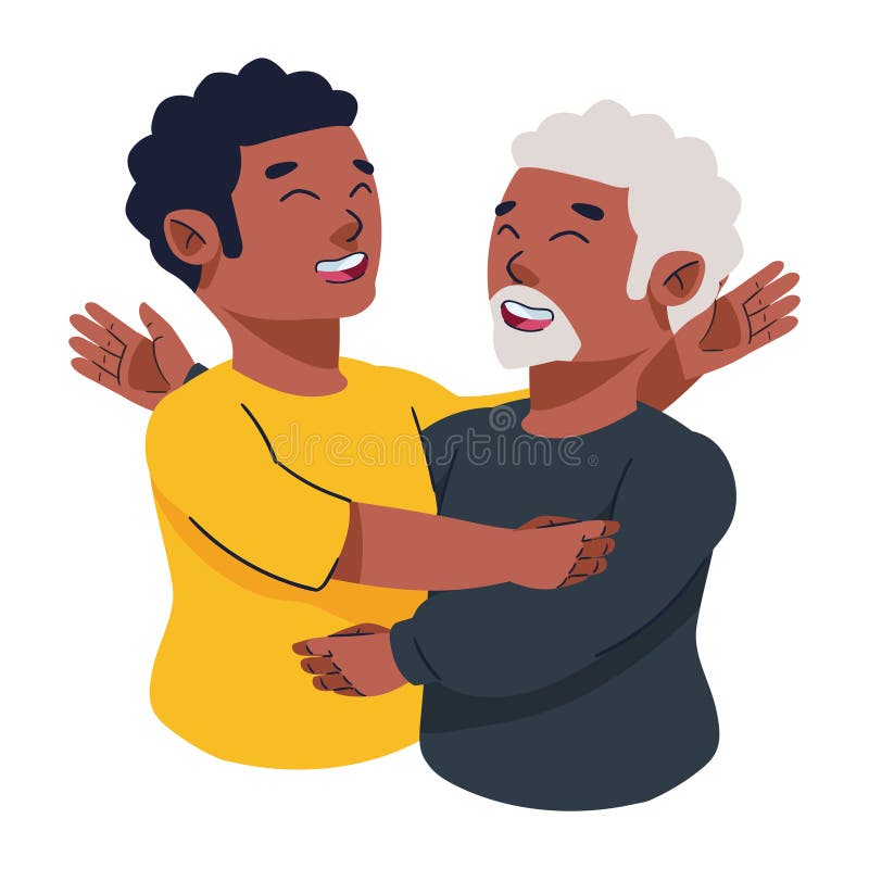 Old father and son smiling stock vector. Illustration of adult - 308018339