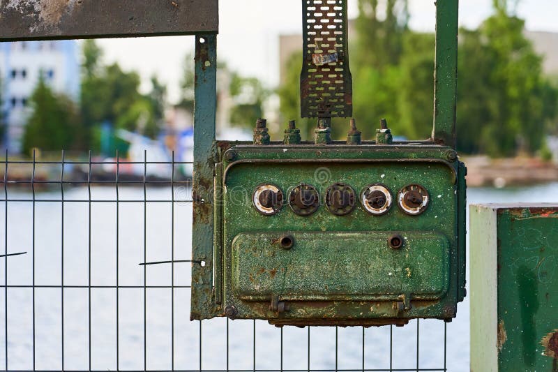 An Old Faulty Control Panel from a Port Crane Stock Image - Image of ...