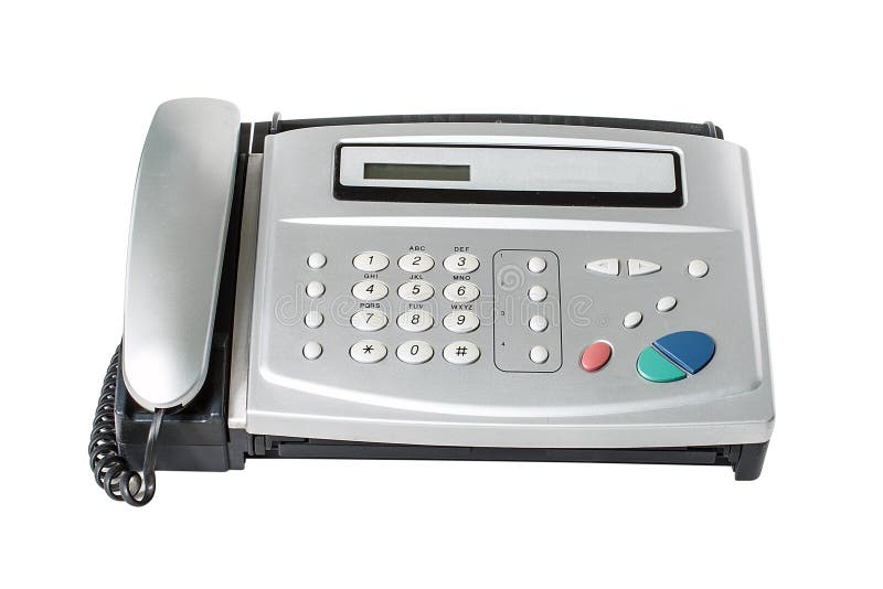 Old Fax Machine Close Up, on a White Background. Stock Photo - Image of ...