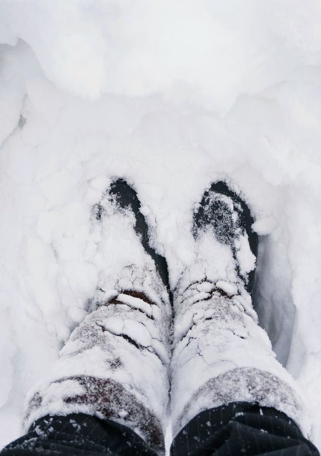 Old Felt Boots Standing on a Snow Stock Image - Image of boots, clothes ...