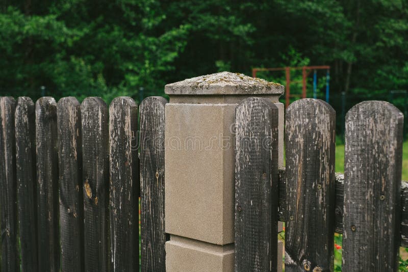 Old fence stock image. Image of exterior, column, vintage - 156651511