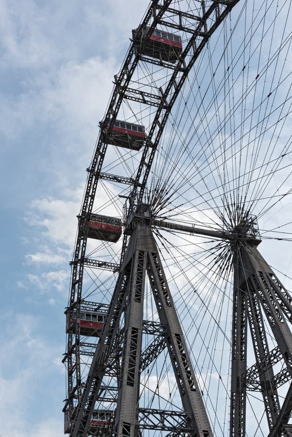 Old Ferris Wheel in Amusement Park Prater, Vienna, Austria Stock Image ...