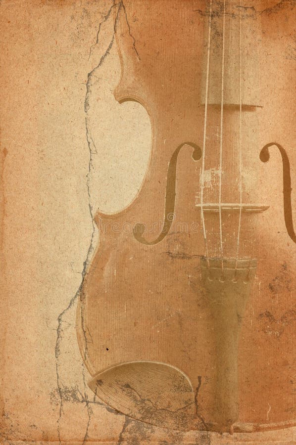Old fiddle in grunge style stock image. Image of music - 6623659