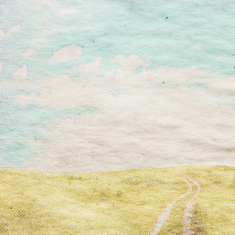 In the Fields, Old Retro Background Stock Image - Image of grunge ...