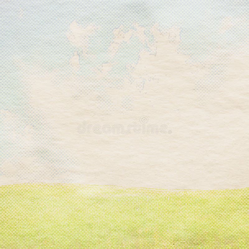 In the Fields, Old Retro Background Stock Image - Image of drawing ...