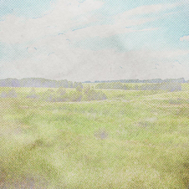 Old Fields, Retro Background Stock Illustration - Illustration of ...