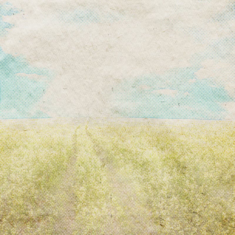 In the Fields, Old Retro Background Stock Image - Image of plant ...